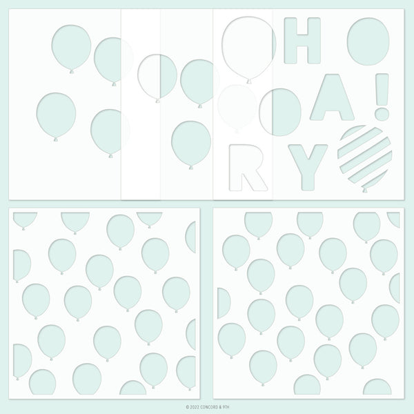 CONCORD & 9 th : Bunch of Balloons | Stencil Pack – Doodlebugs