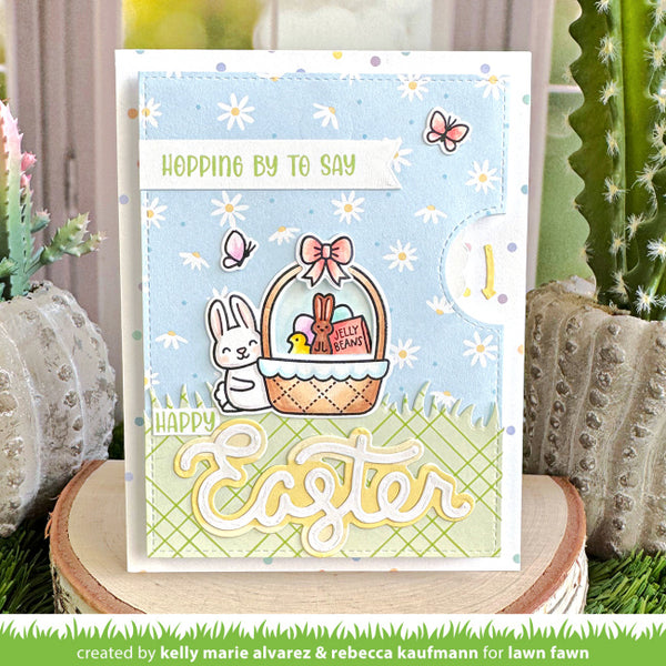 LAWN FAWN: Reveal Wheel | Spring Basket Drop Down | Lawn Cuts and Temp ...