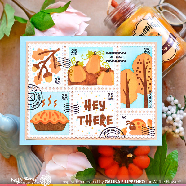 WAFFLE FLOWER: Postage Collage Fall | Stencil – Doodlebugs