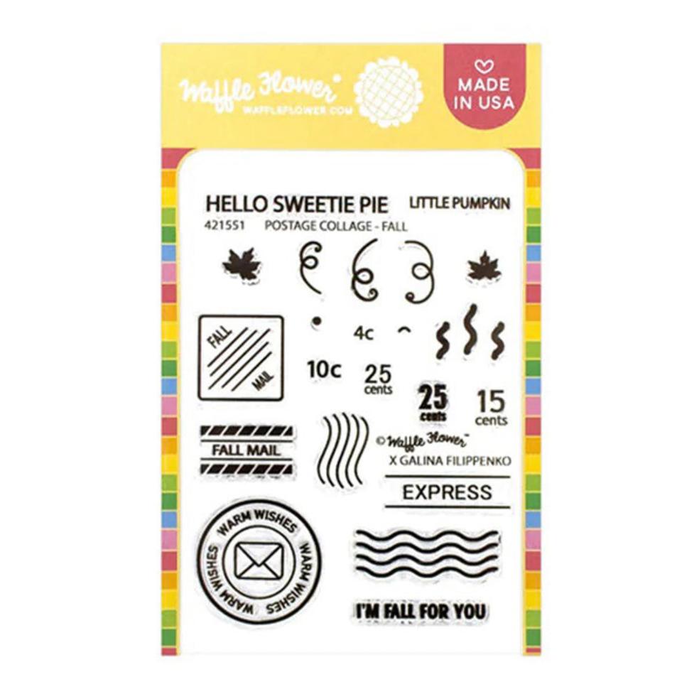 WAFFLE FLOWER: Postage Collage Fall | Stamp – Doodlebugs