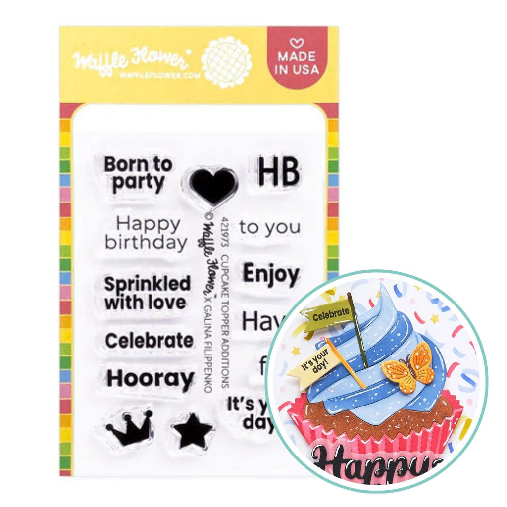 WAFFLE FLOWER: Cupcake Topper Additions | Stamp – Doodlebugs