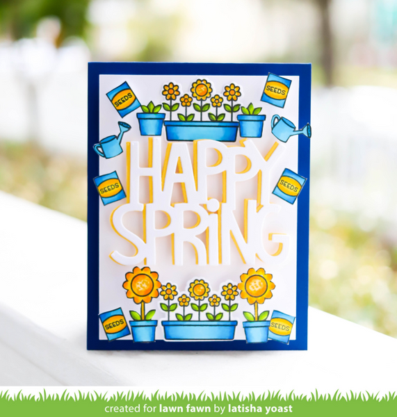 LAWN FAWN: Giant Happy Spring | Lawn Cuts Die – Doodlebugs