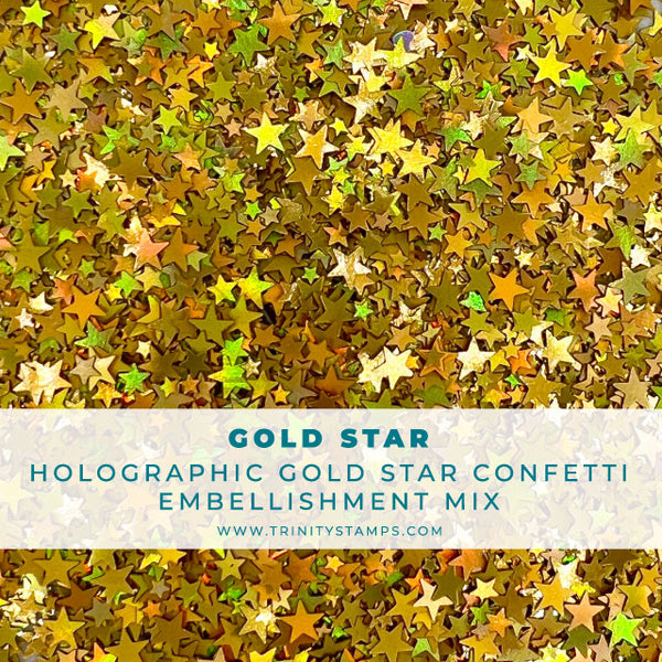 TRINITY STAMPS: Embellishment Mix | Gold Holographic Star – Doodlebugs